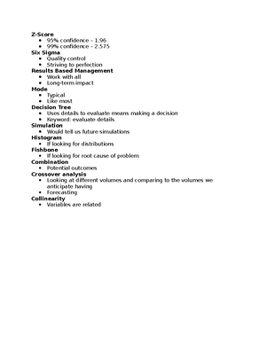 Module 1 Cohort Notes - Module 1 Cohort Notes 1 – Types of Analytics o ...