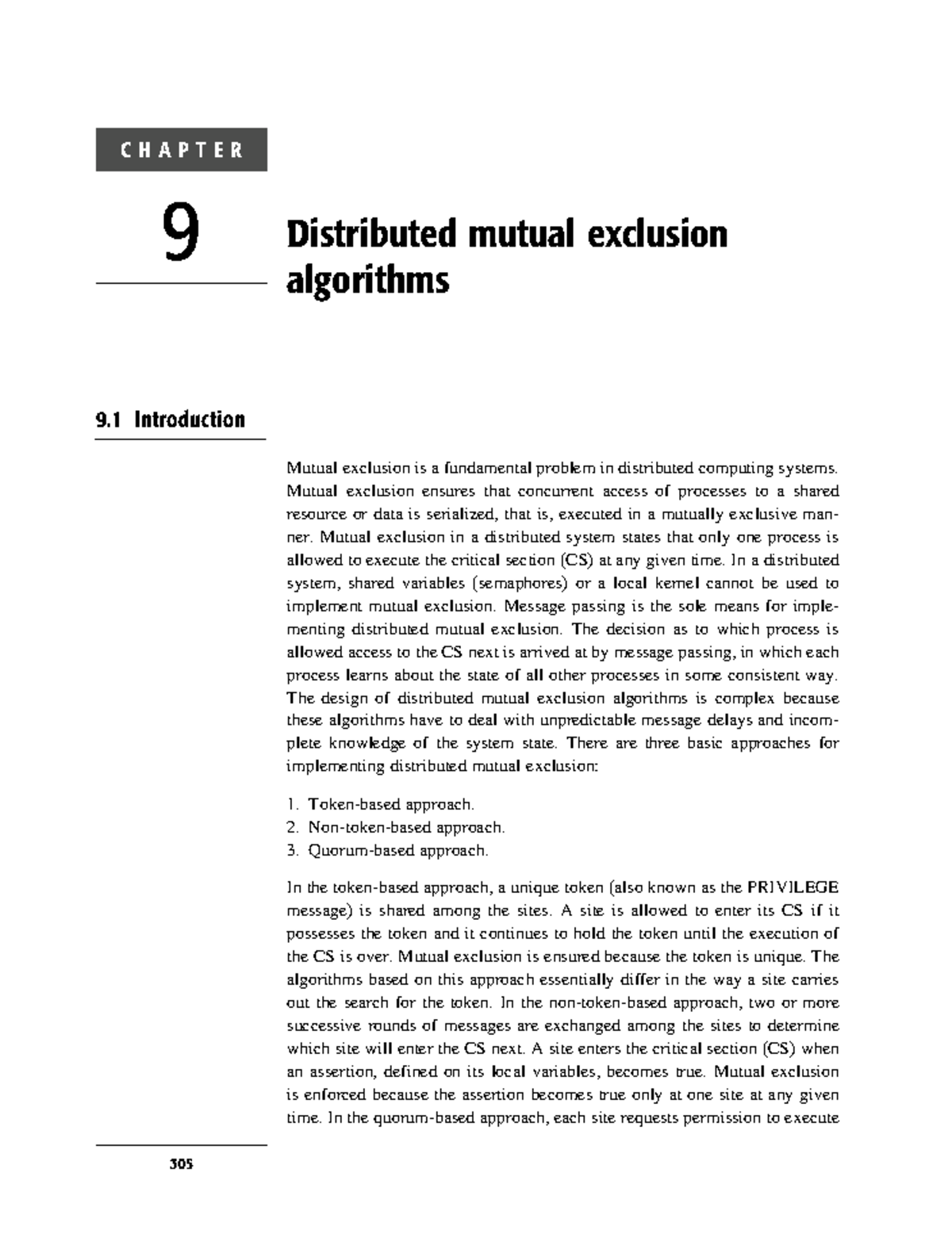 Mod3 - text - C H A P T E R 9 Distributed mutual exclusion algorithms 9 Introduction Mutual ...