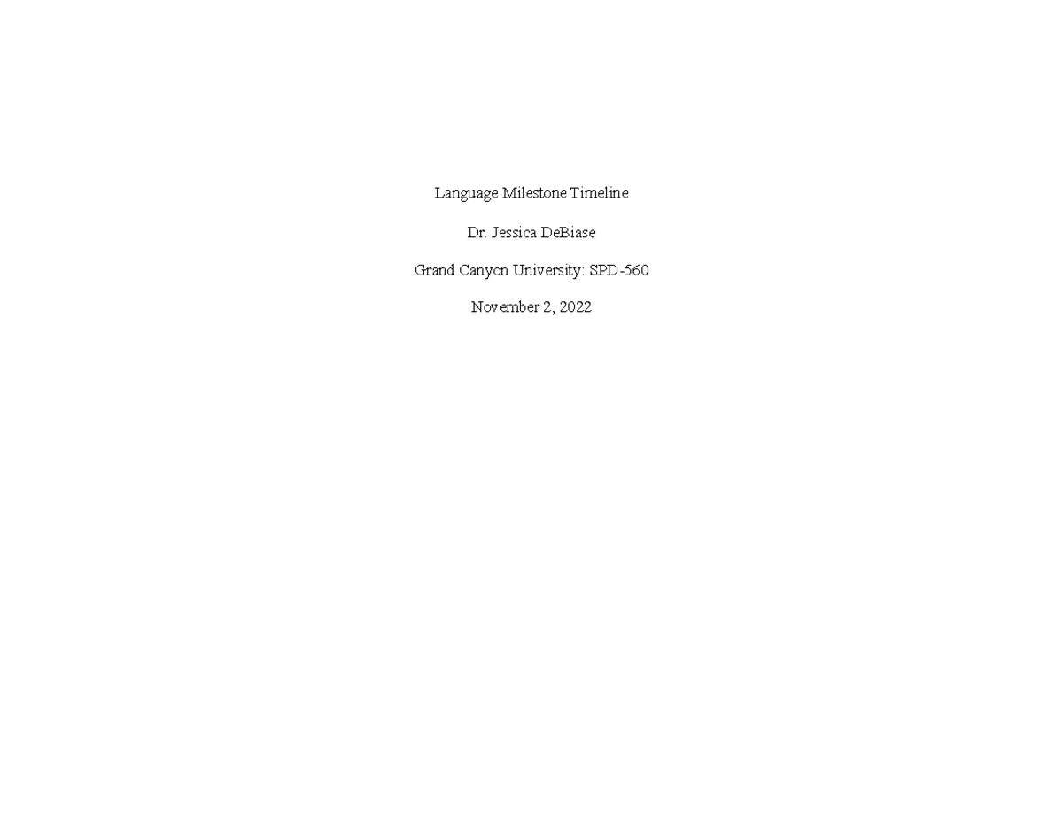 DR. Jessica De Biase Timeline Language - Language Milestone Timeline Dr ...