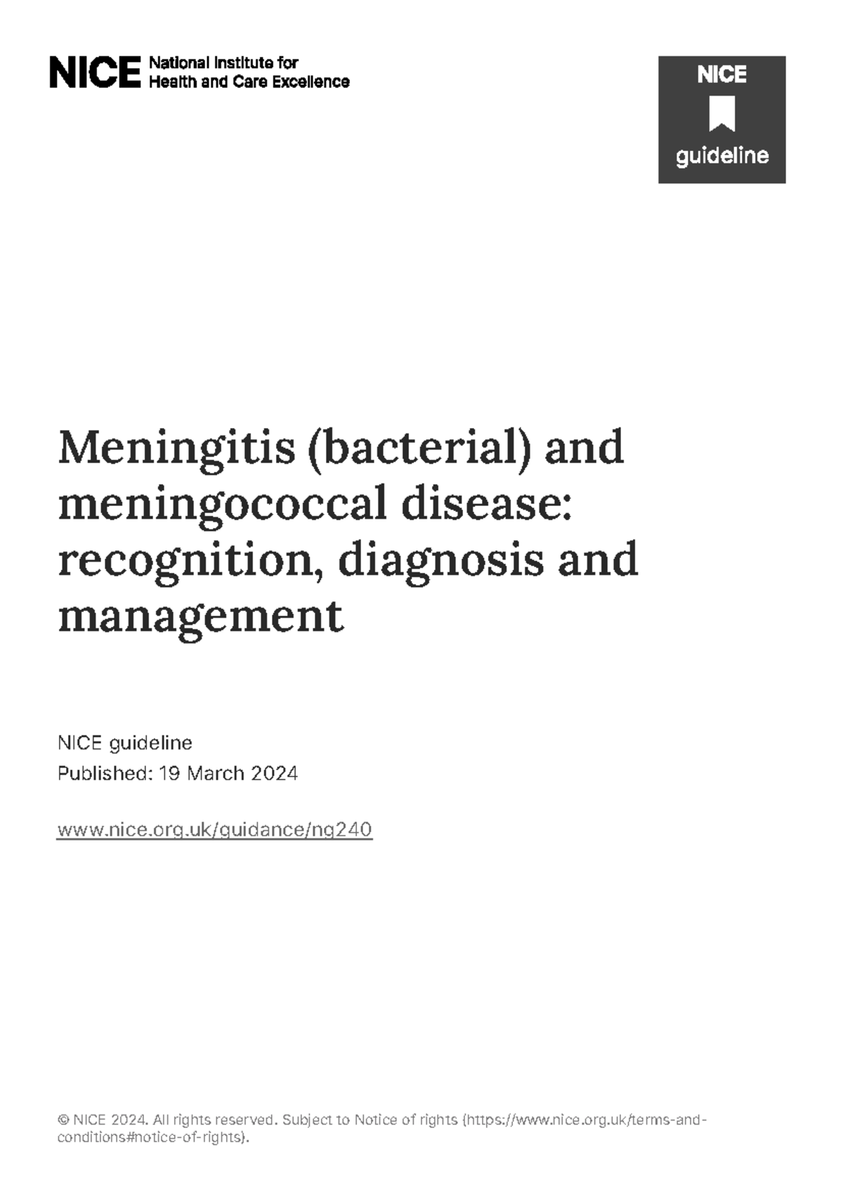 Meningitis bacterial and meningococcal disease recognition diagnosis ...