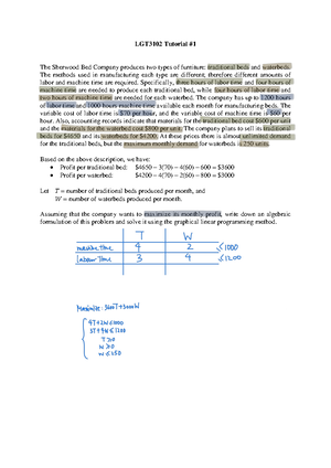 LGT3102 T2 Ex - LGT3102 Management Science Tutorial 2 An oil company ...