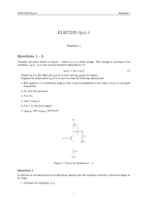Week 1 - Worked Solutions - ELEC2320 - Studocu