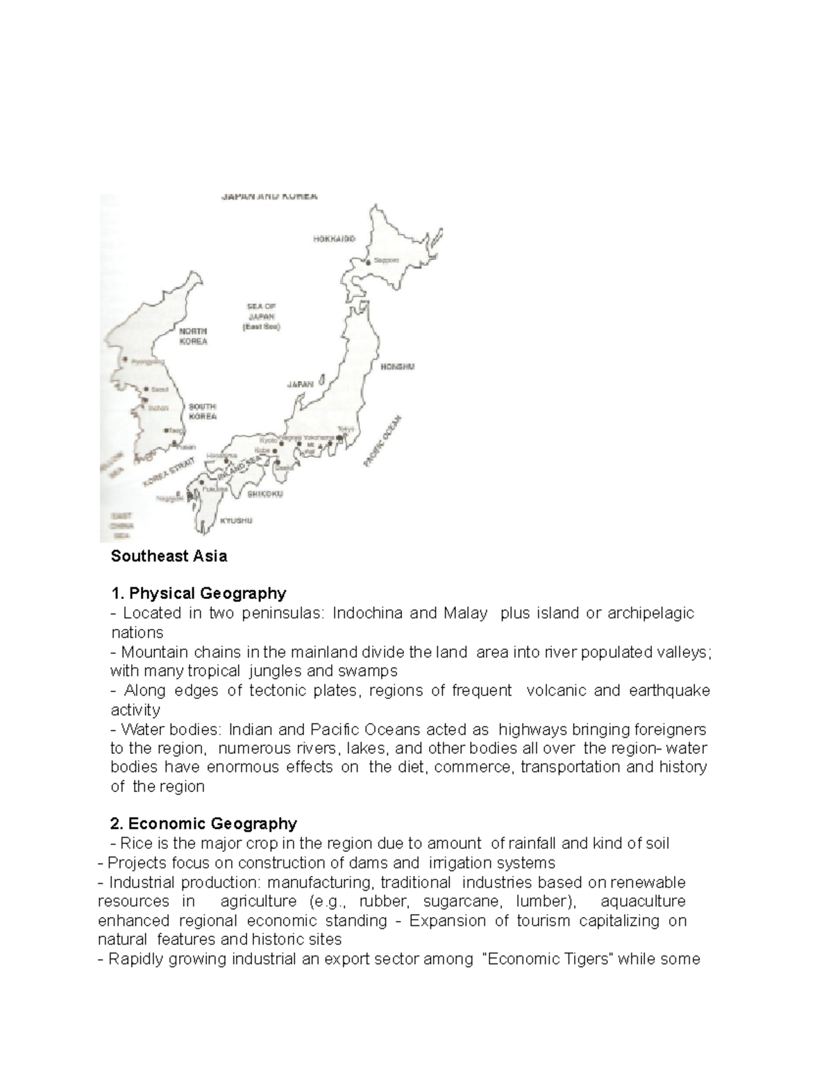 Southeast Asia - i hope it would help - Southeast Asia 1. Physical ...
