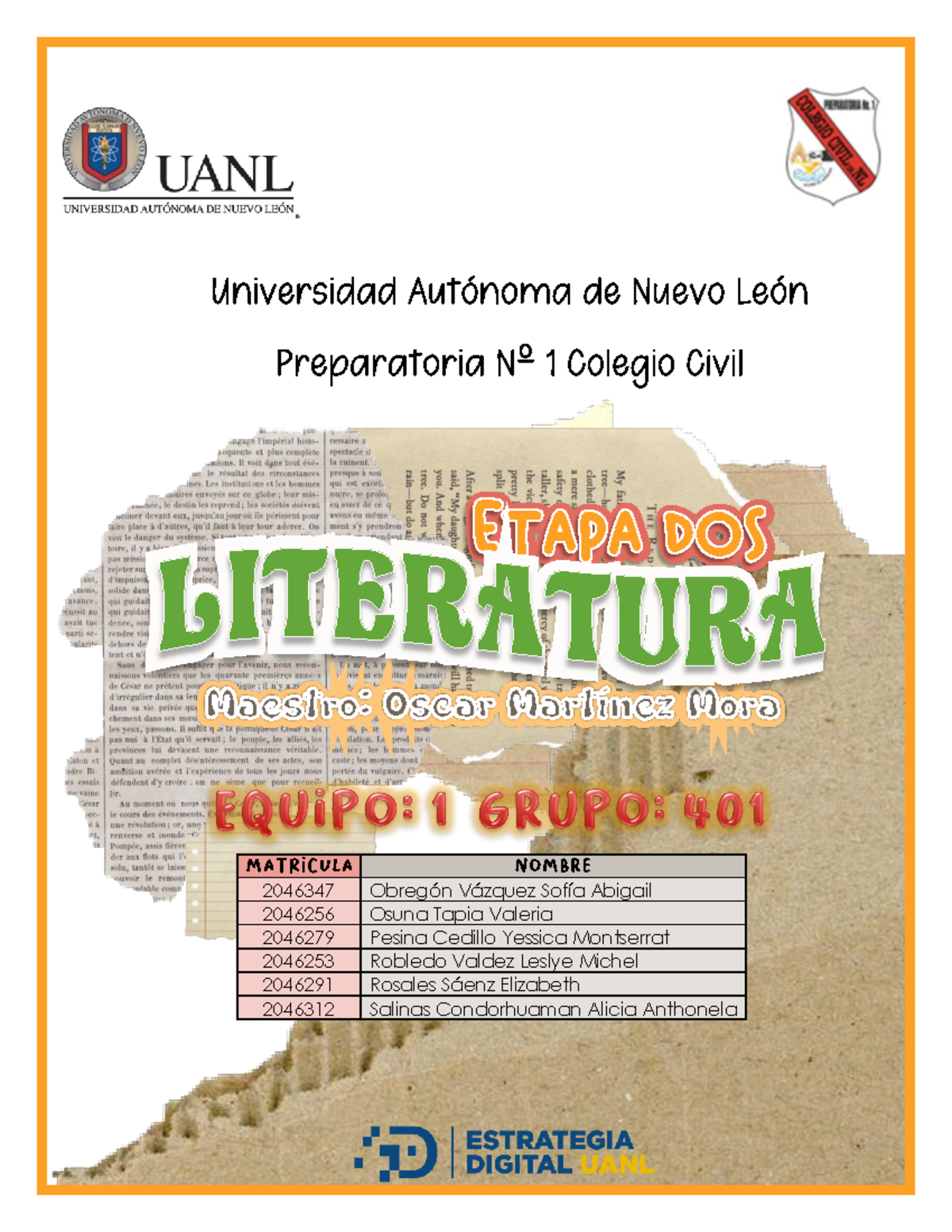 Equipo 1 EV2 Literatura - 2046347 ObregÛn V·zquez SofÌa Abigail 2046256 Osuna Tapia Valeria ...