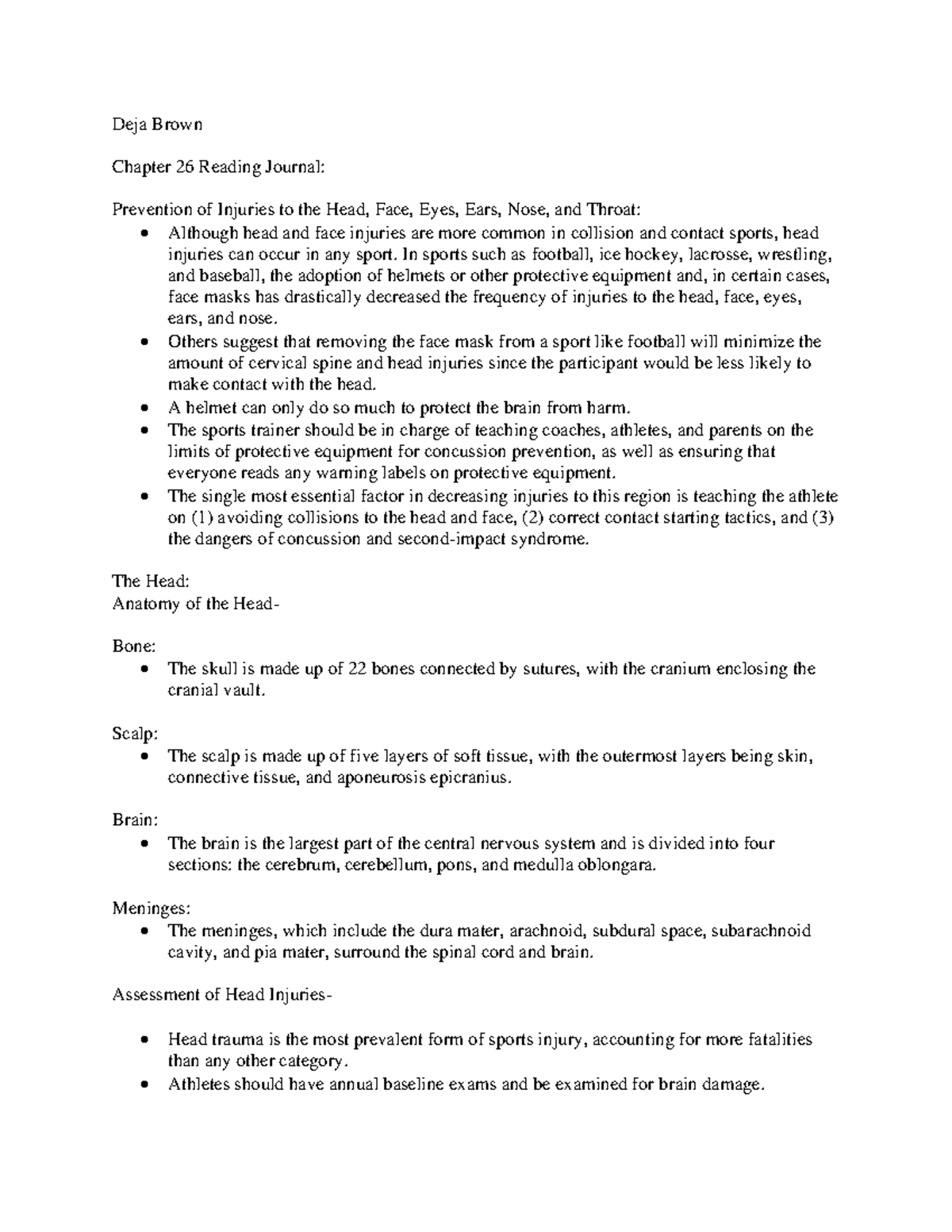 Reading Journal - Chapter summary - Deja Brown Chapter 26 Reading ...