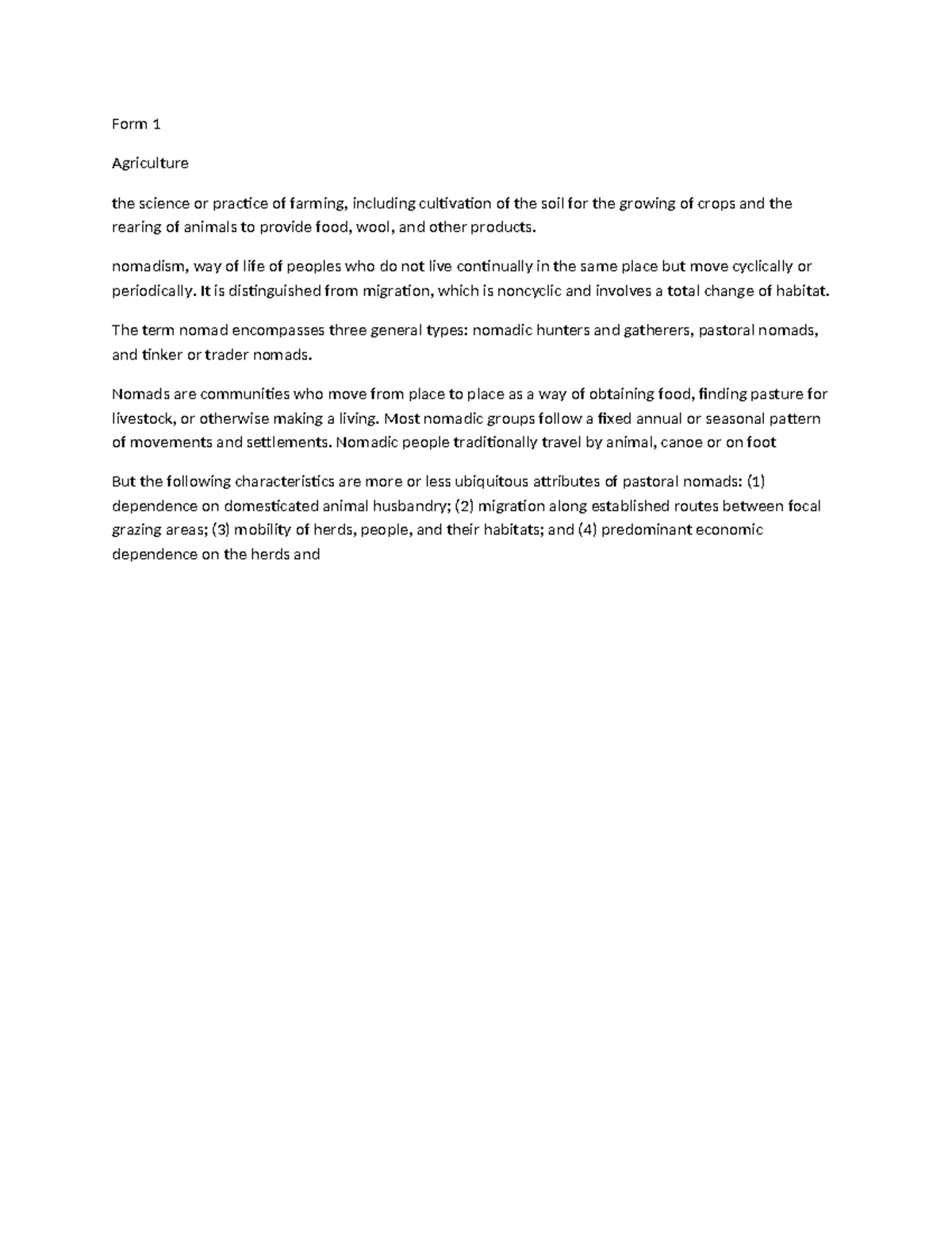 Form 1- agric - Detailed - Form 1 Agriculture the science or practice ...