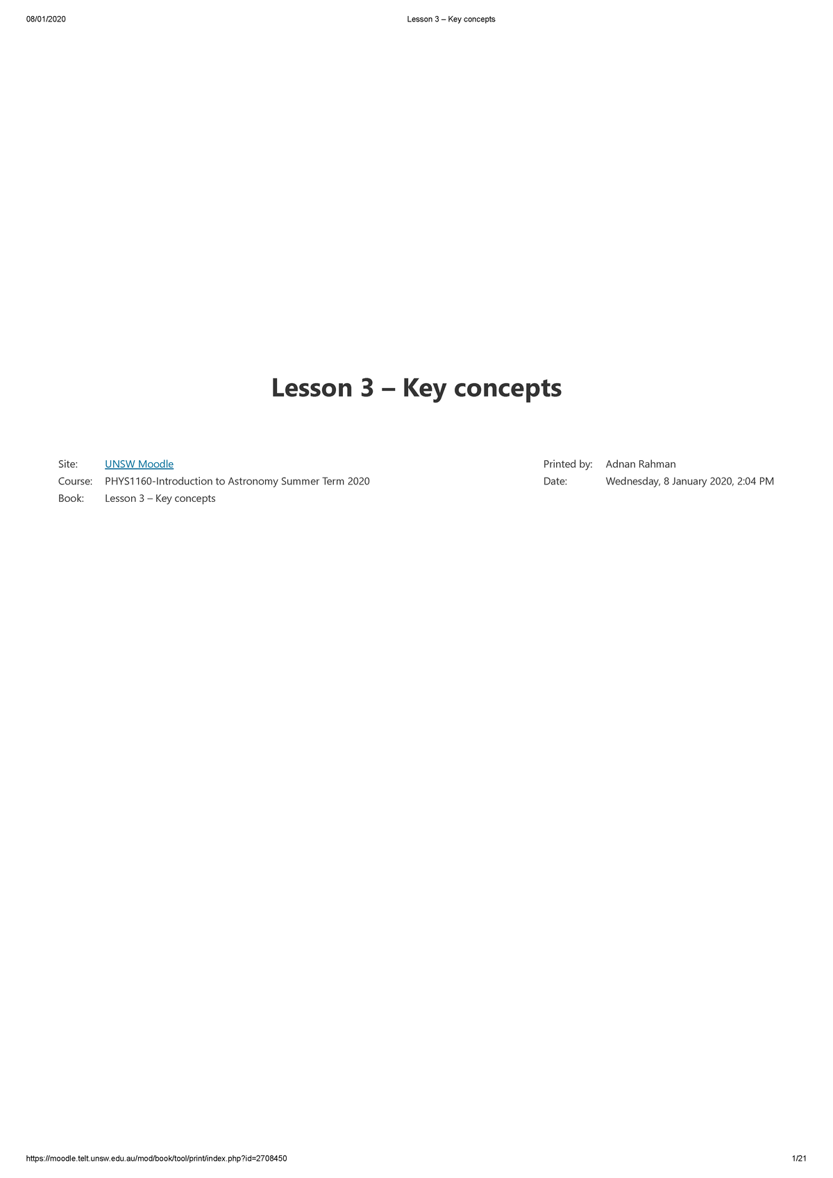 Lesson 3 – Key concepts - Lecture notes 3 - Lesson 3 – Key concepts ...