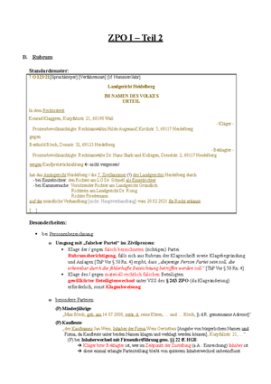 ZPO - Teil 14 - Präklusion, Rechtskraft, Anerkenntnis und ...