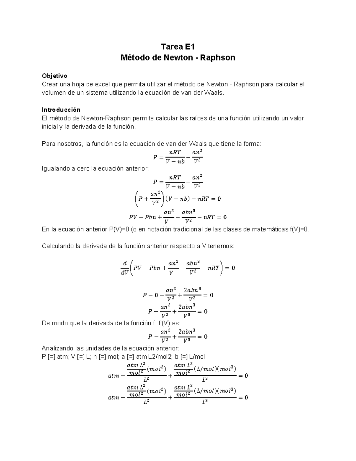 Tarea E1 - Método de Newton - Rapson - Tarea E Método de Newton - Raphson Objetivo Crear una ...
