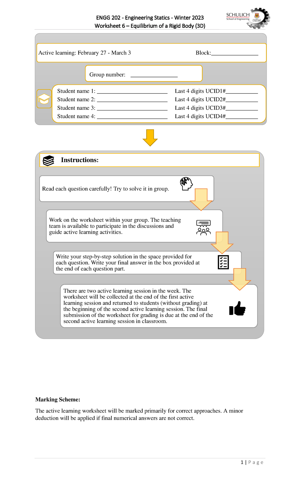 Worksheet#6 Feb - Worksheet - Worksheet 6 – Equilibrium of a Rigid Body ...