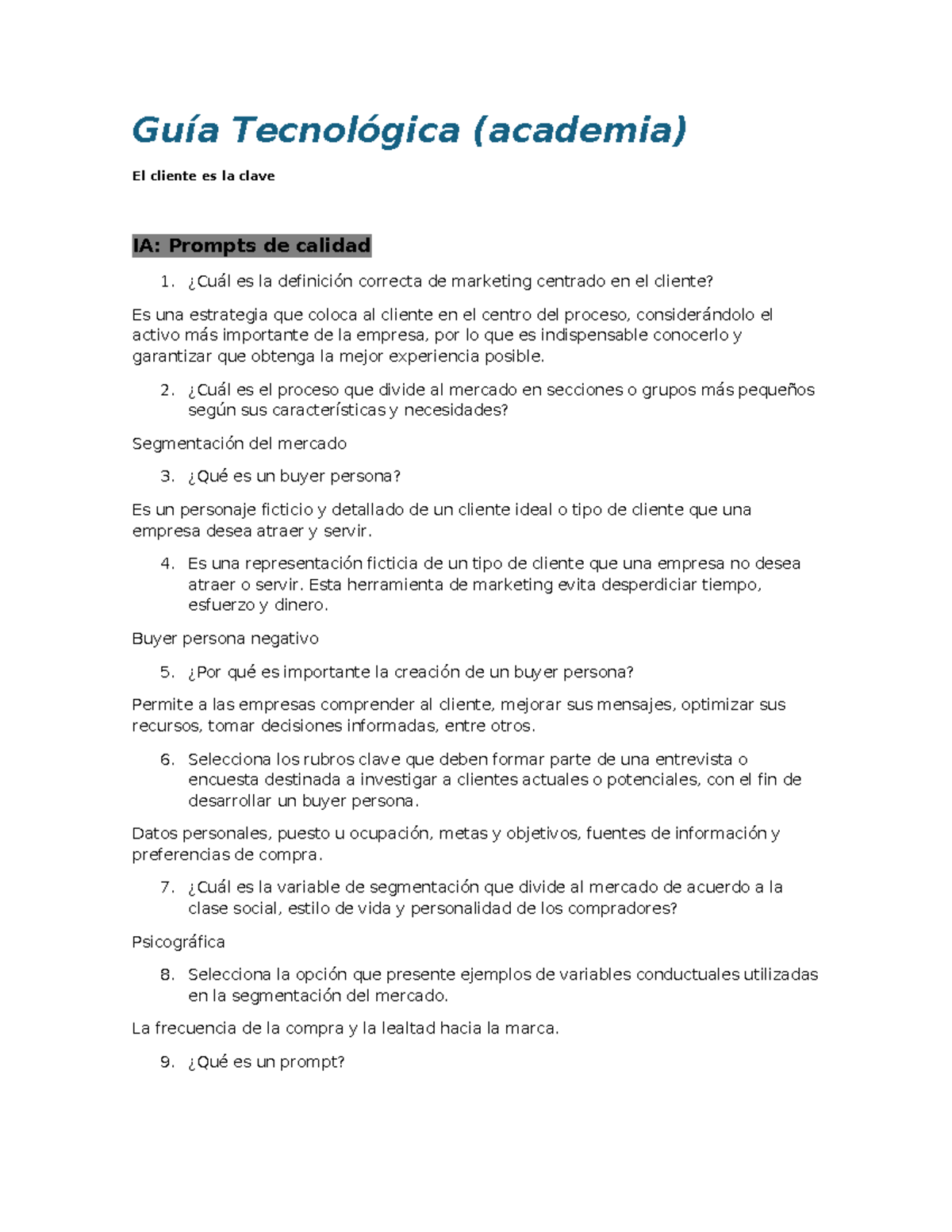 Guia tecno P2 5º - Guía Tecnológica (academia) El cliente es la clave ...