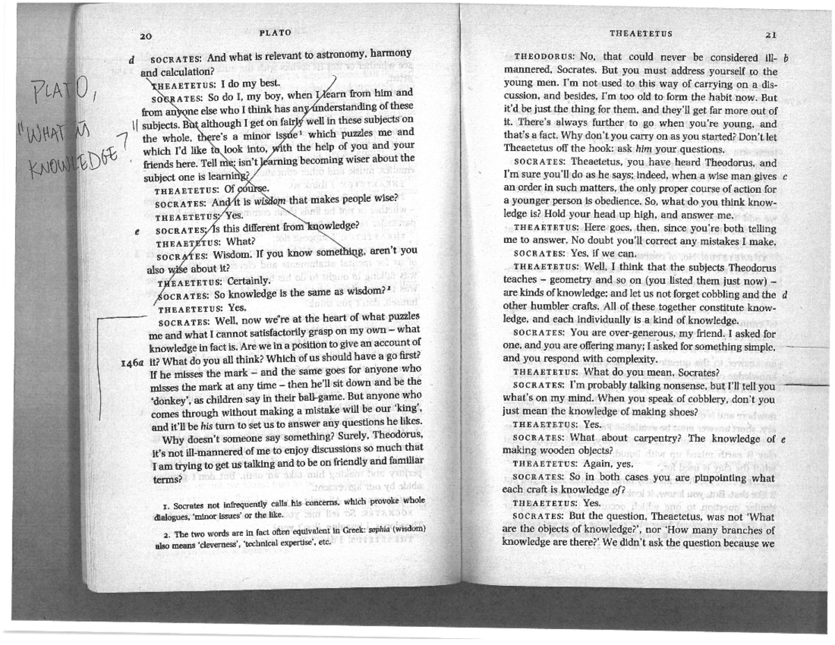 2 - Plato - What Is Knowledge - DANCE 112 - Studocu