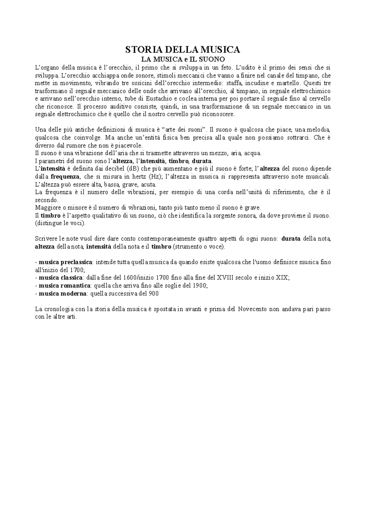 Storia Della Musica - STORIA DELLA MUSICA LA MUSICA e IL SUONO L’organo ...