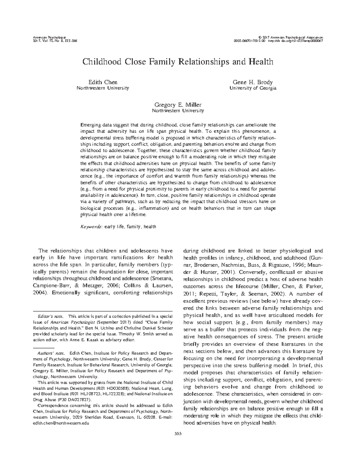 Amp-amp0000067 - reading - Childhood Close Family Relationships and ...