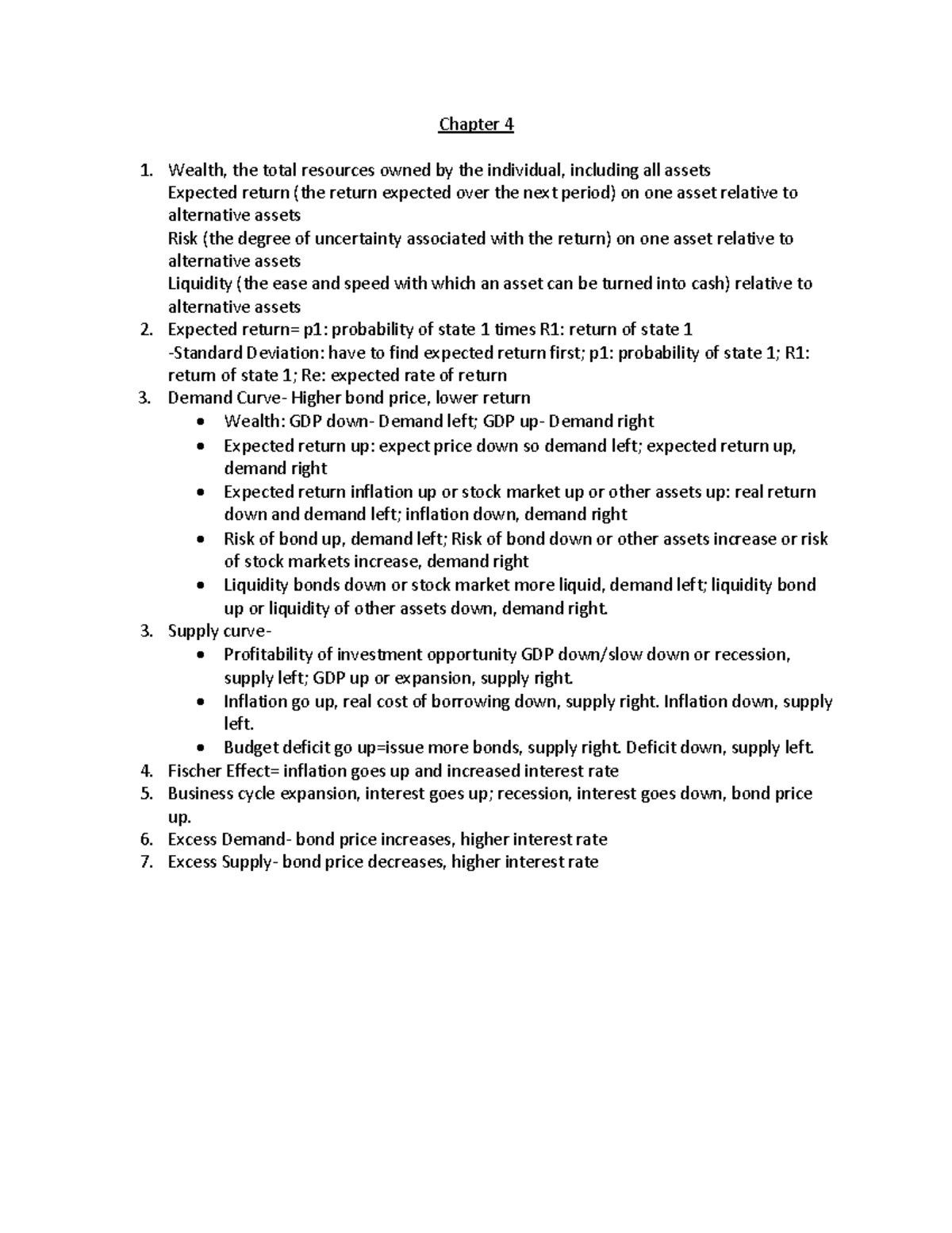 Chapter 4 Study Guide Economics - Chapter 4 Wealth, the total resources ...