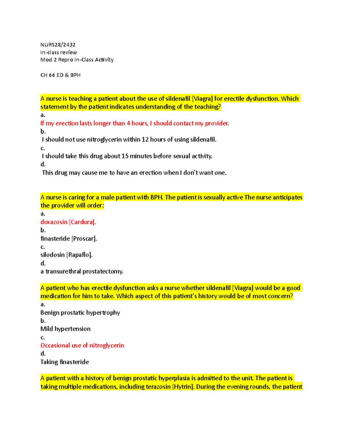 Mod 2 In-class Activity - NURS28/ In-class review Mod 2 Repro In-Class ...