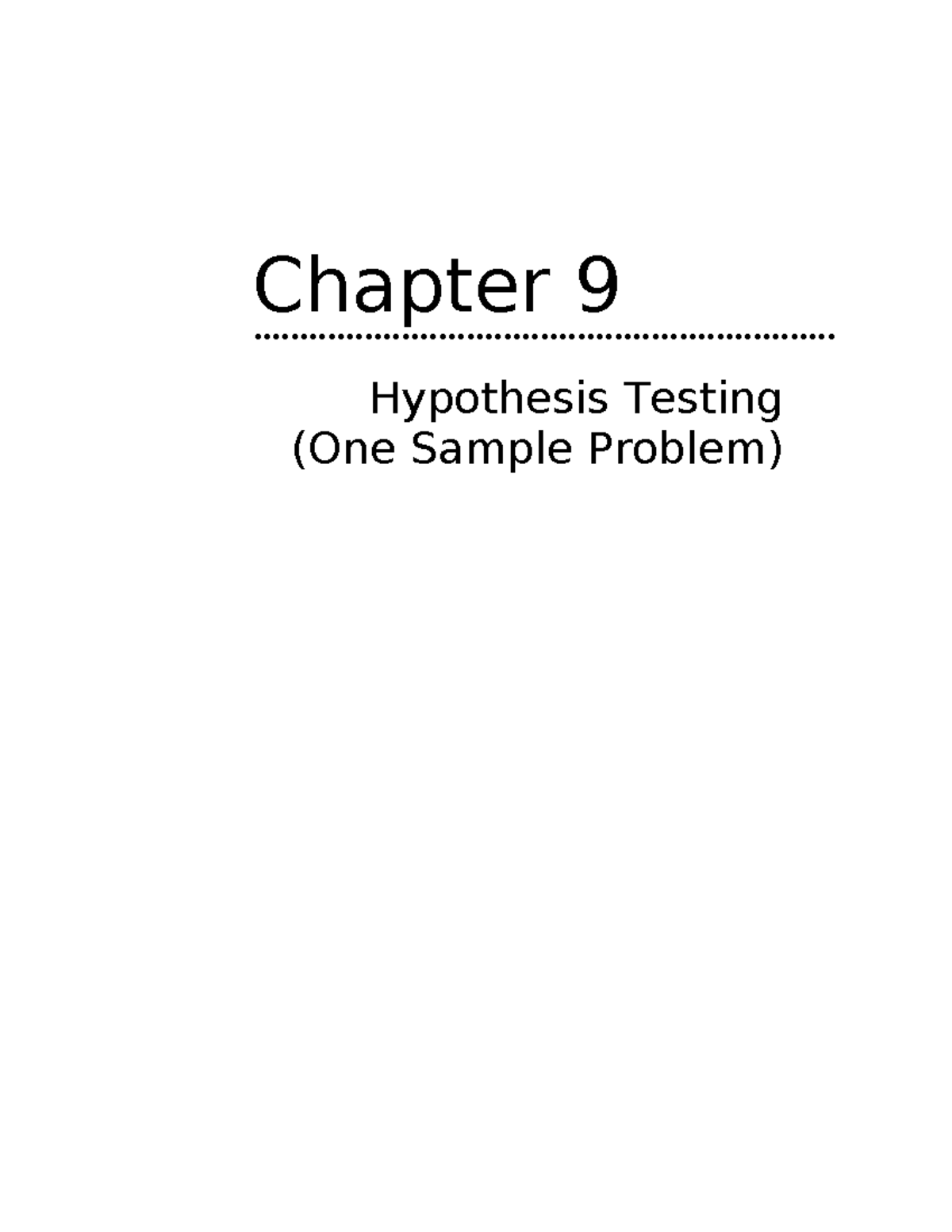 Ch9 Minitab 20(3) - Chapter 9 Hypothesis Testing (One Sample Problem ...