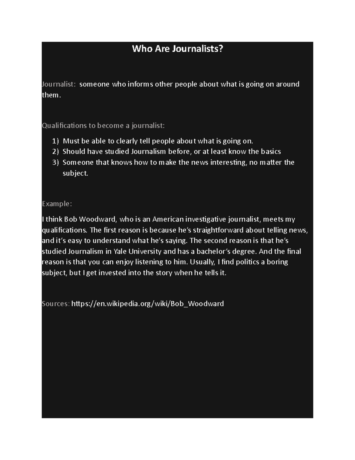 Who Are Journalists - florida virtual high school documents, journalism ...