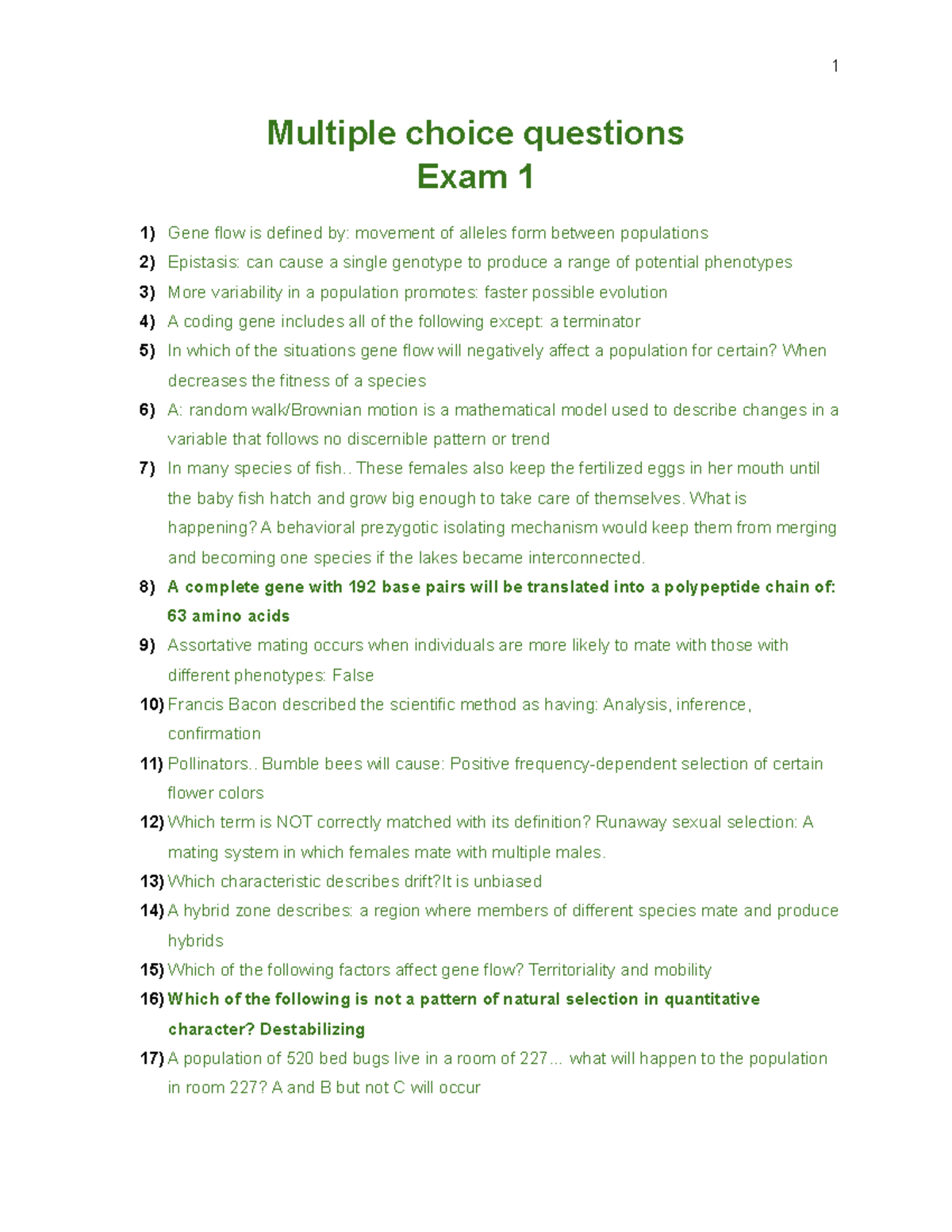 Mc organic evolution - all multiple choice questions so far helpful for ...