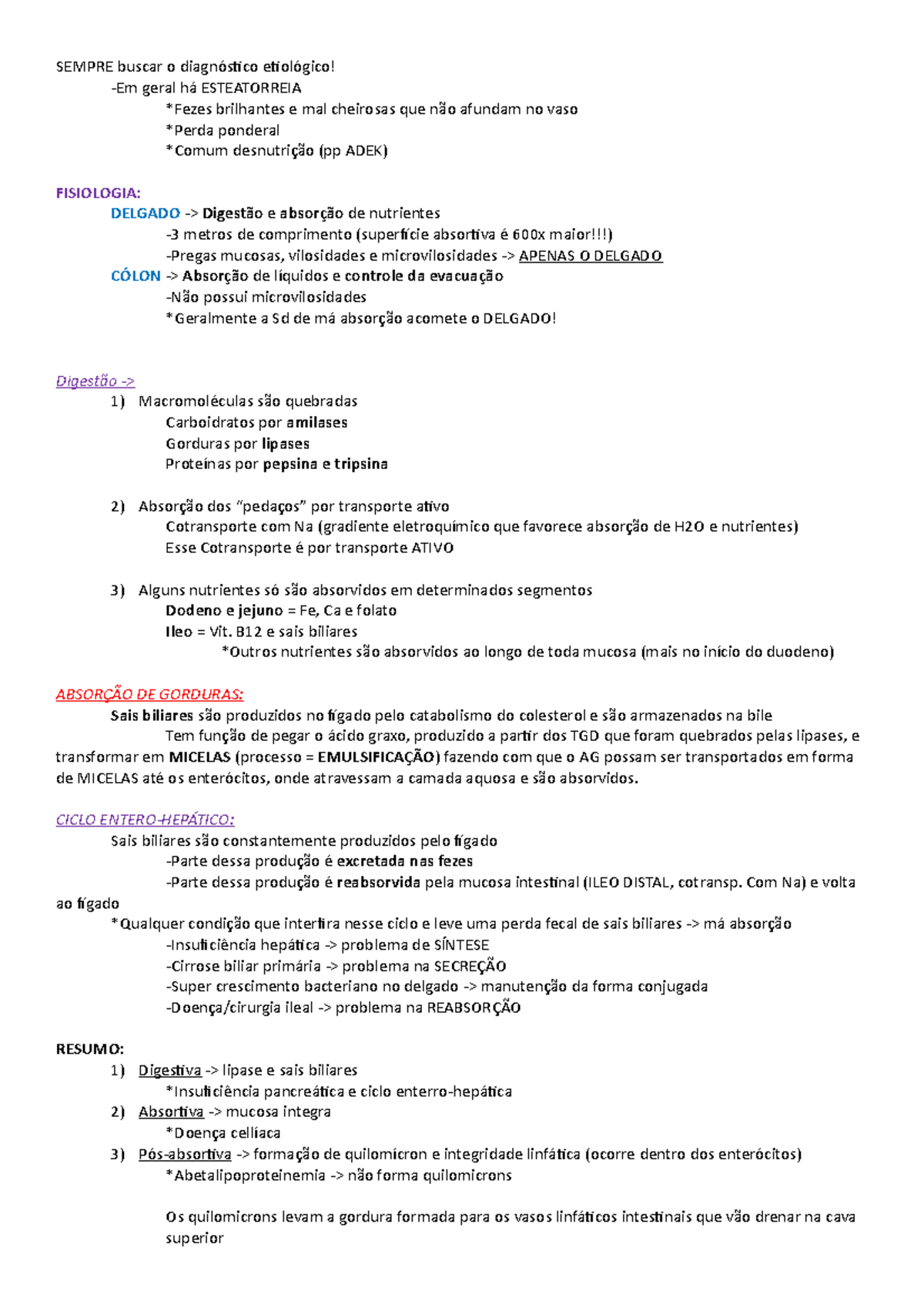 Síndrome de má absorção - SEMPRE buscar o diagnóstico etiológico! -Em ...