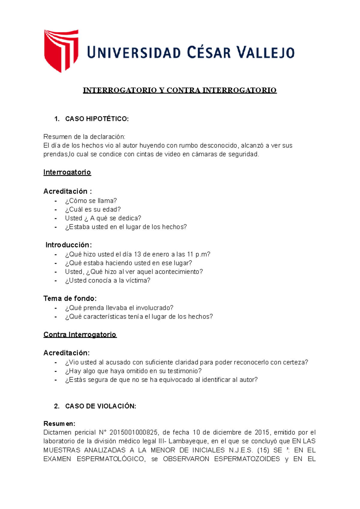 Interrogatorio Y Contra Interrogatorio - INTERROGATORIO Y CONTRA ...