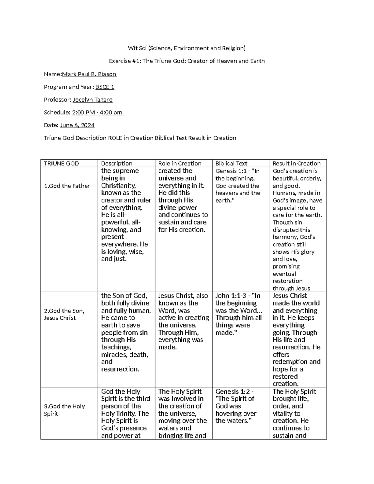 Mark Paul Biason-Exercise #1 -Wit Sci - Wit Sci (Science, Environment ...