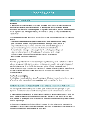 Fiscaal Recht SV - beknopte samenvatting/overzicht ter vergemakkelijken ...