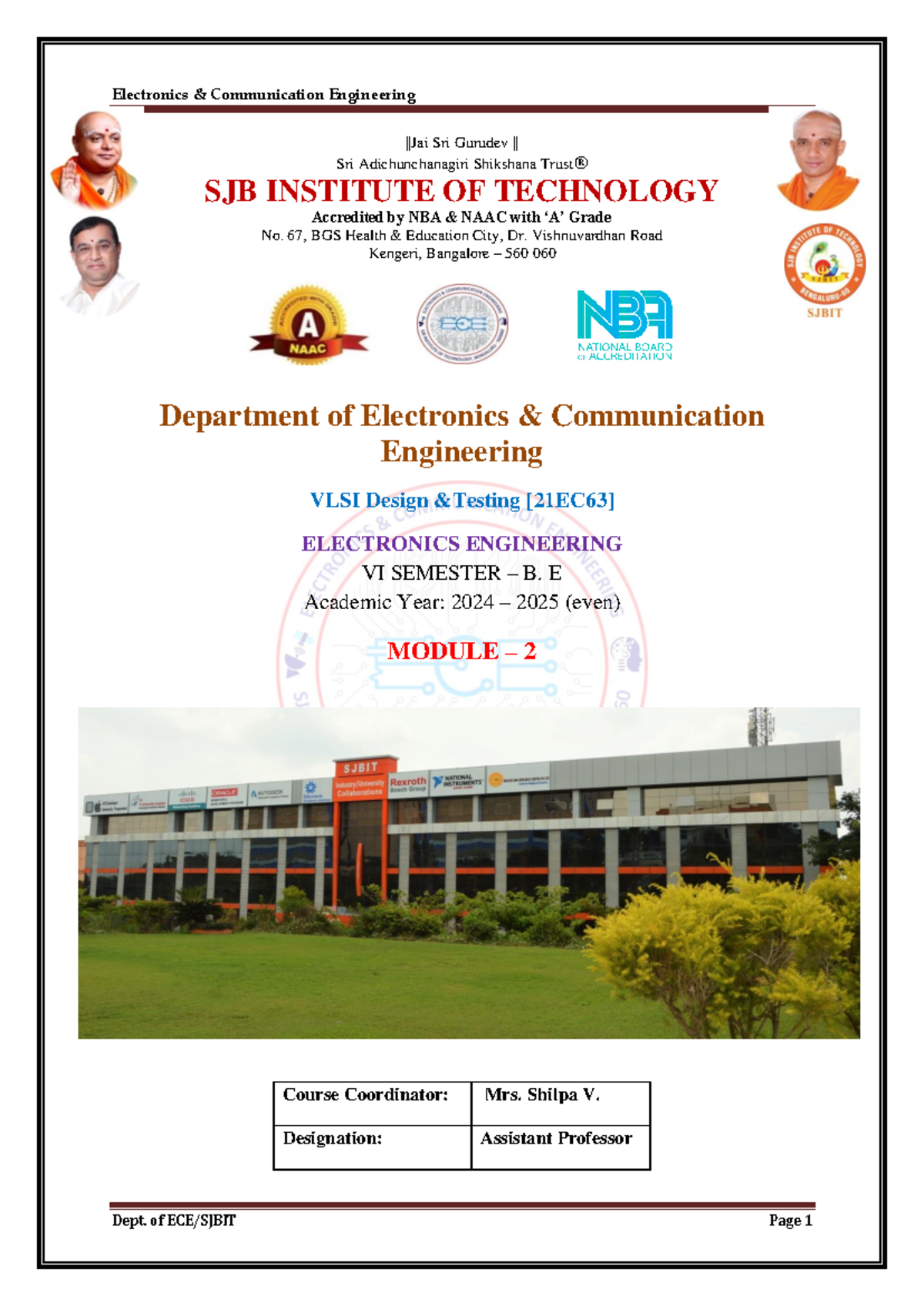 M2 vlsi - notes - Electronics & Communication Engineering Dept. of ECE ...