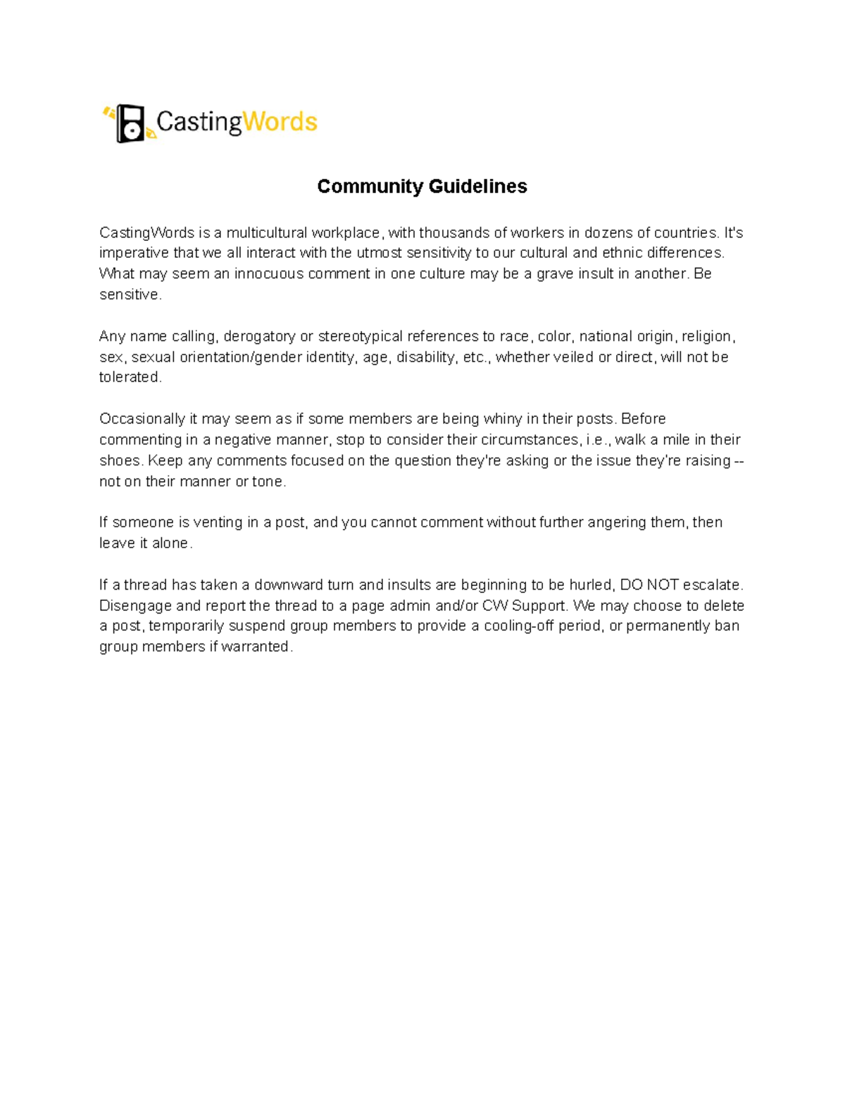 Community Guidelines - GOOD MORALS - Community Guidelines - Studocu
