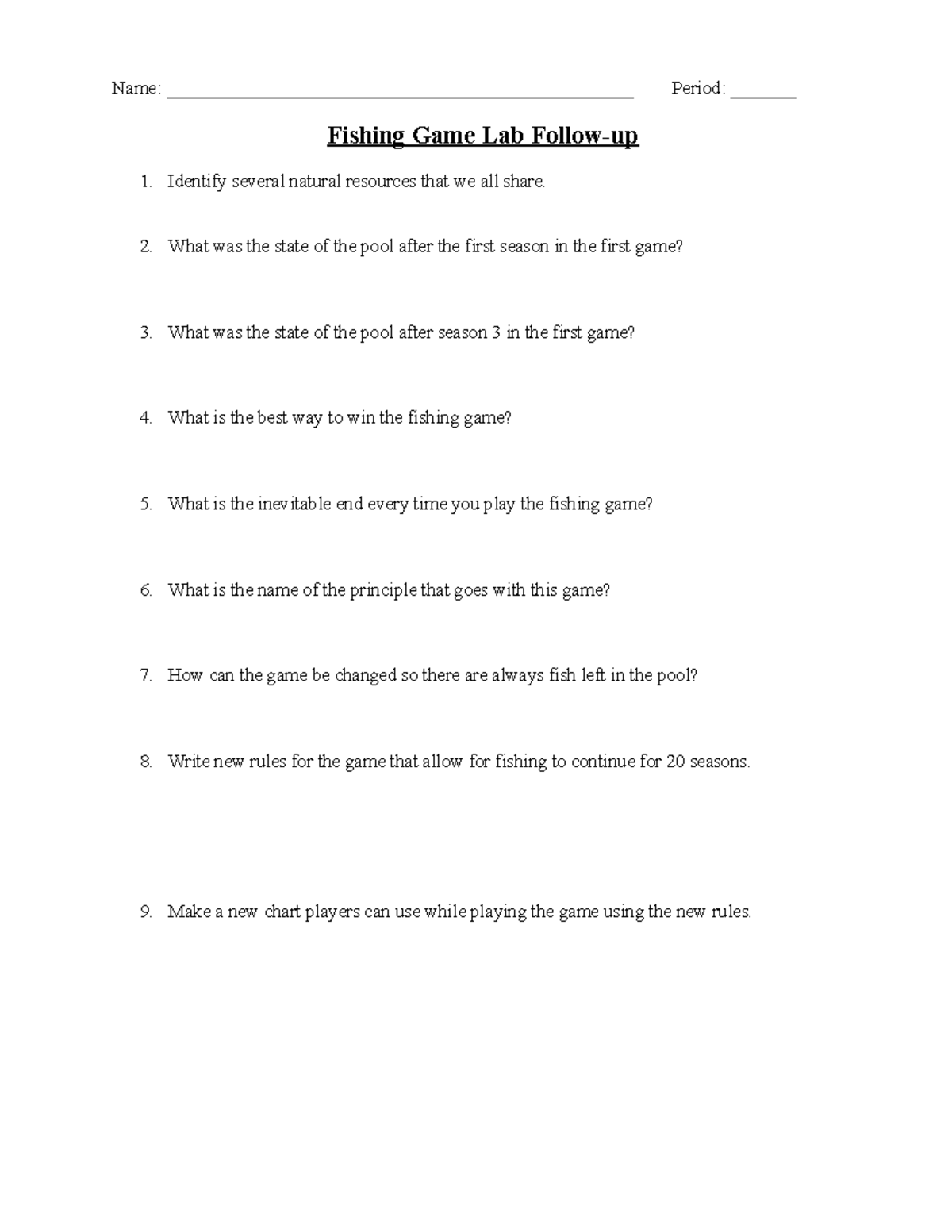 Sustainability Lab Fishing Game 2 - Name