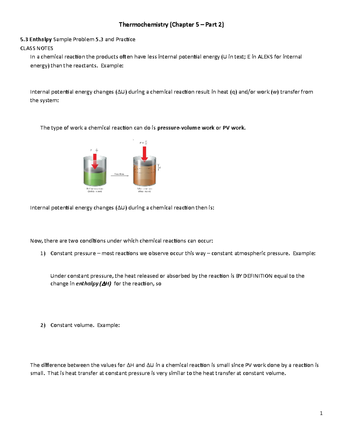 5 Thermochemistry-Part 2 - Thermochemistry (Chapter 5 – Part 2) 5 ...