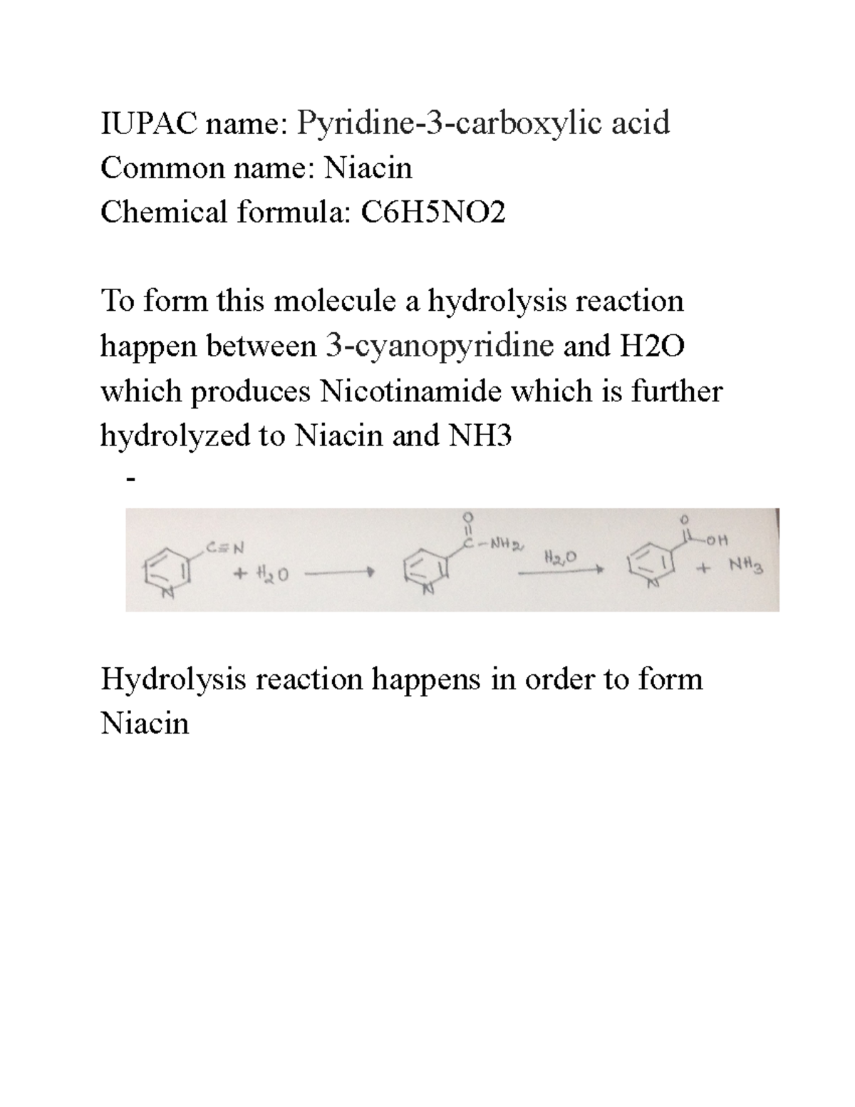 Assignment information - IUPAC name: Pyridine-3-carboxylic acid Common ...