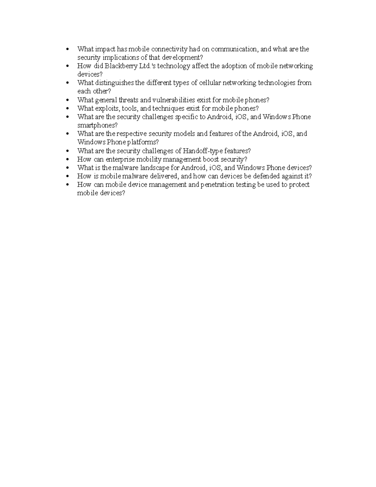 Emerging Technologies in Cybersecurity C844 - What impact has mobile ...