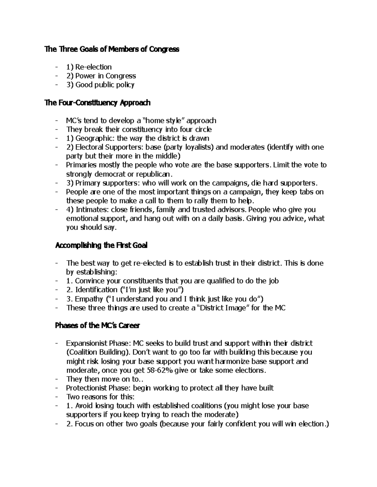 11*13*17 POLS - Political Science Lecture Notes - The Three Goals of ...