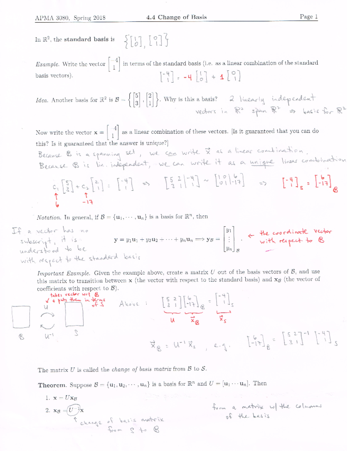 Change of Basis - APMA 3080 - Studocu