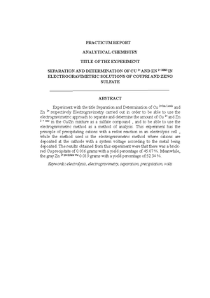 Determination of Calcium Using THE AAS Method lab report - PRACTICUM ...