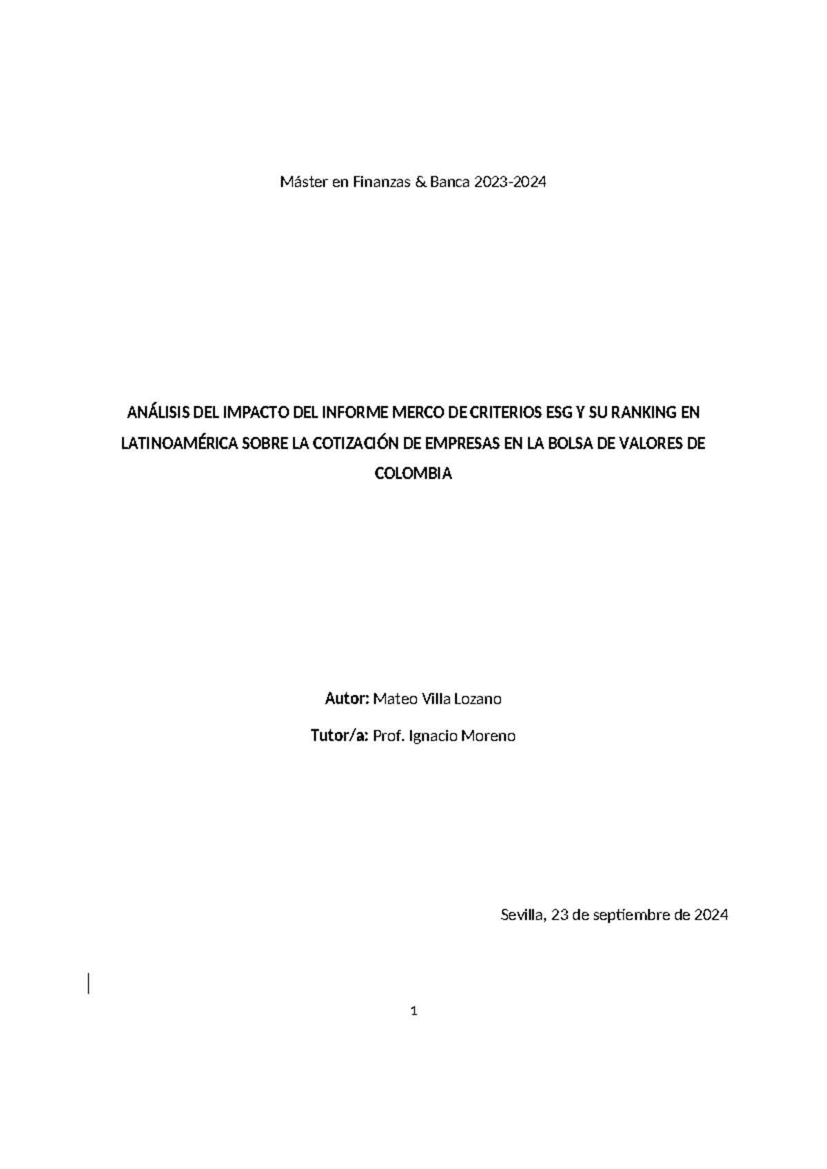 ANÁLISIS DEL IMPACTO DEL INFORME MERCO DE CRITERIOS ESG Y SU RANKING EN ...