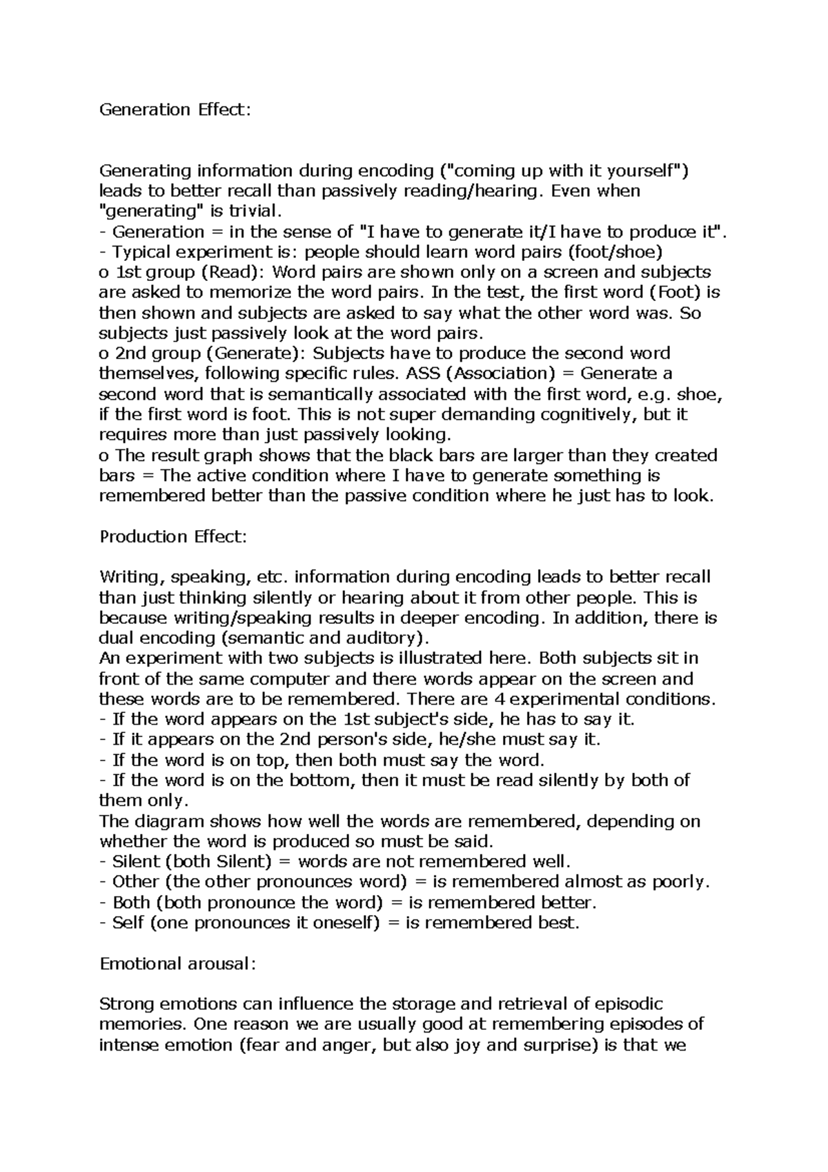 Generation Effect - Psycho Notes - Generation Effect: Generating ...