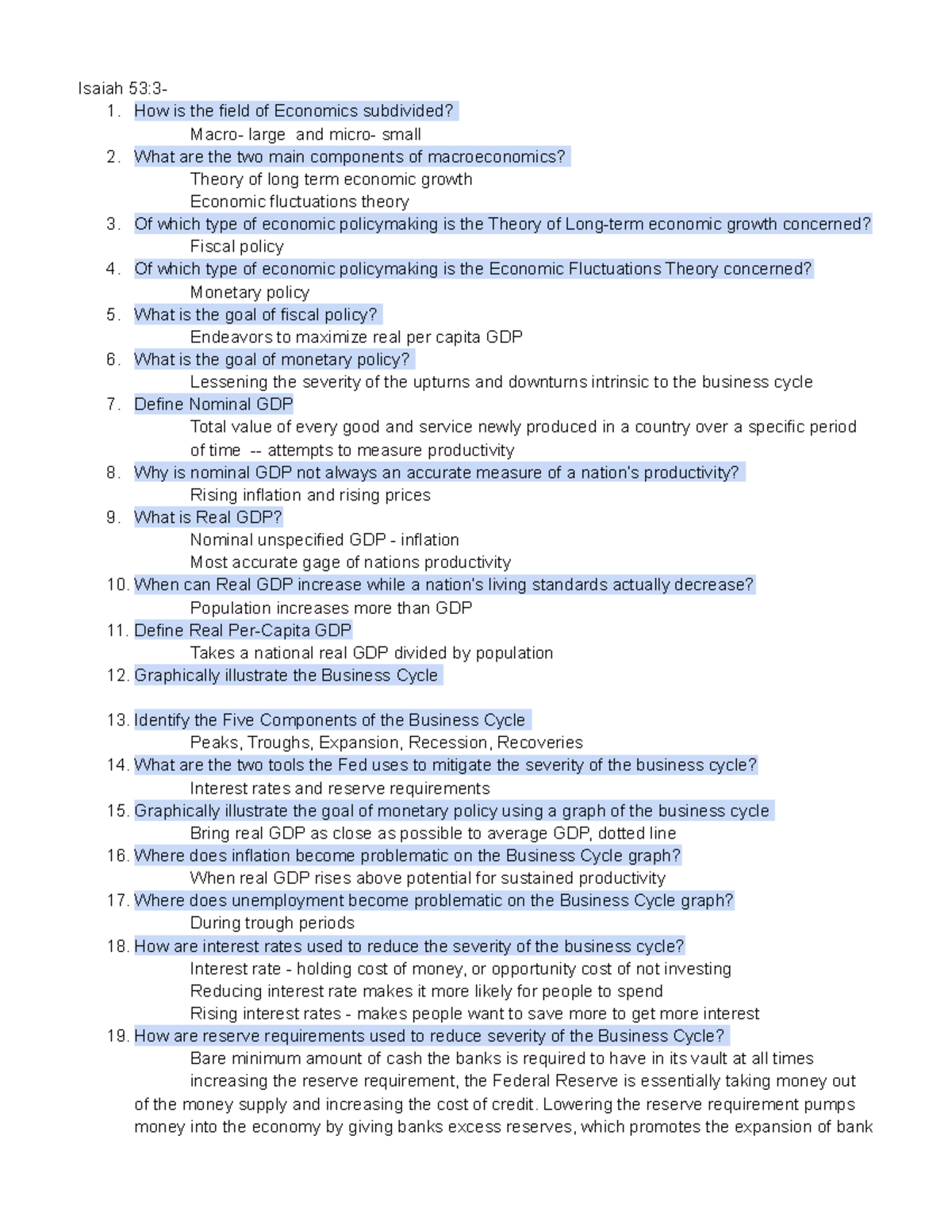 Subdivisions of Economics Macroeconomics Components Economic ...