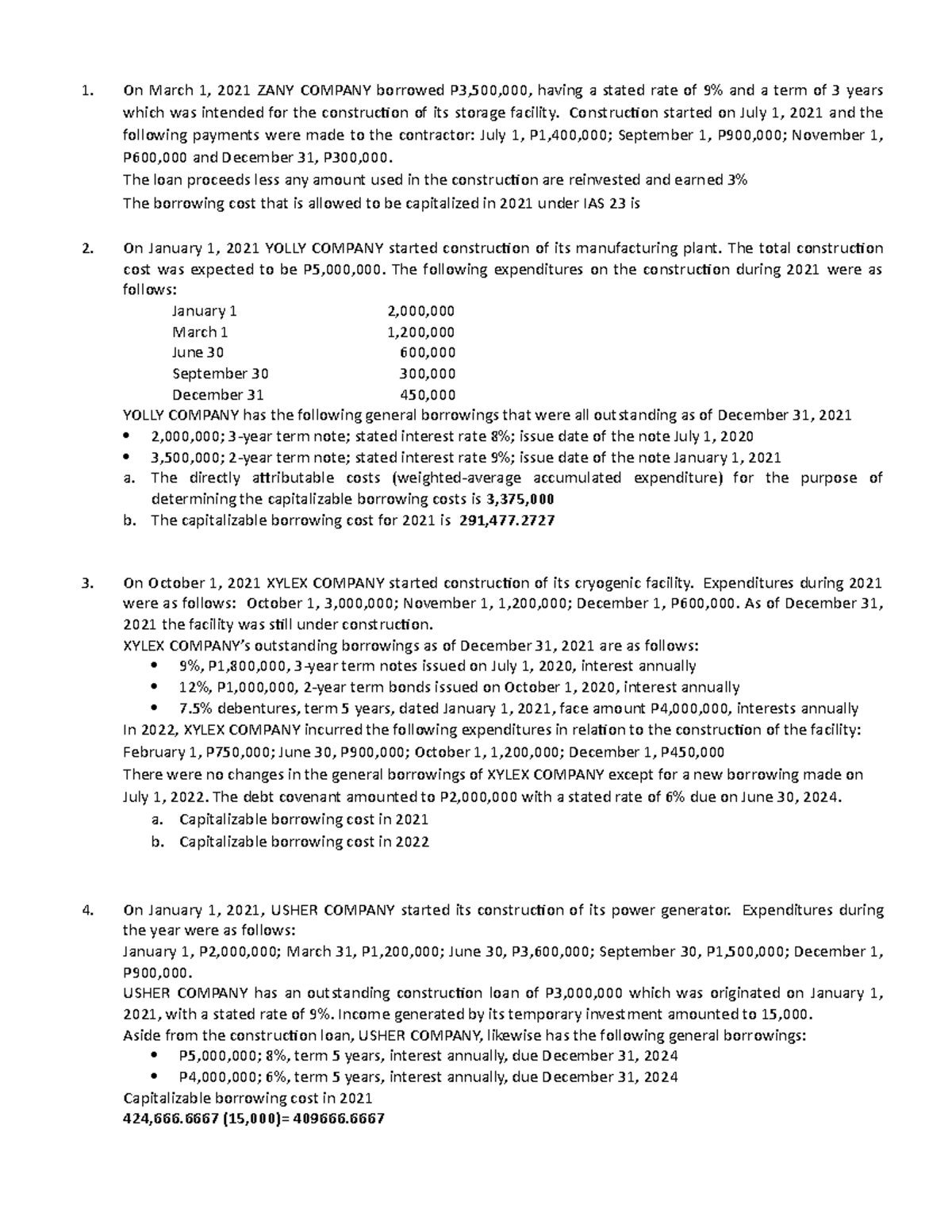 Intacc 2 Problems Assignment #4 - On March 1, 2021 ZANY COMPANY ...