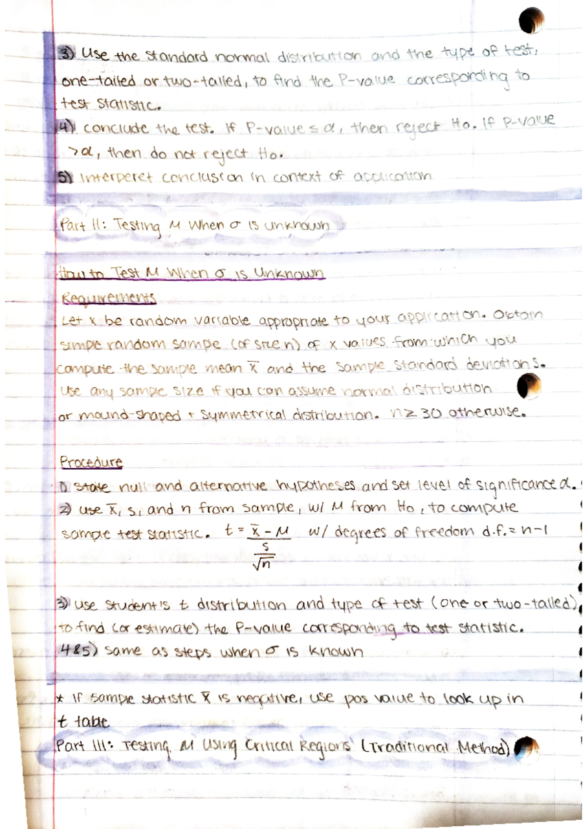 Basic Statistics Methods - __ Some OS slers When FT 1S Known tk PF ...