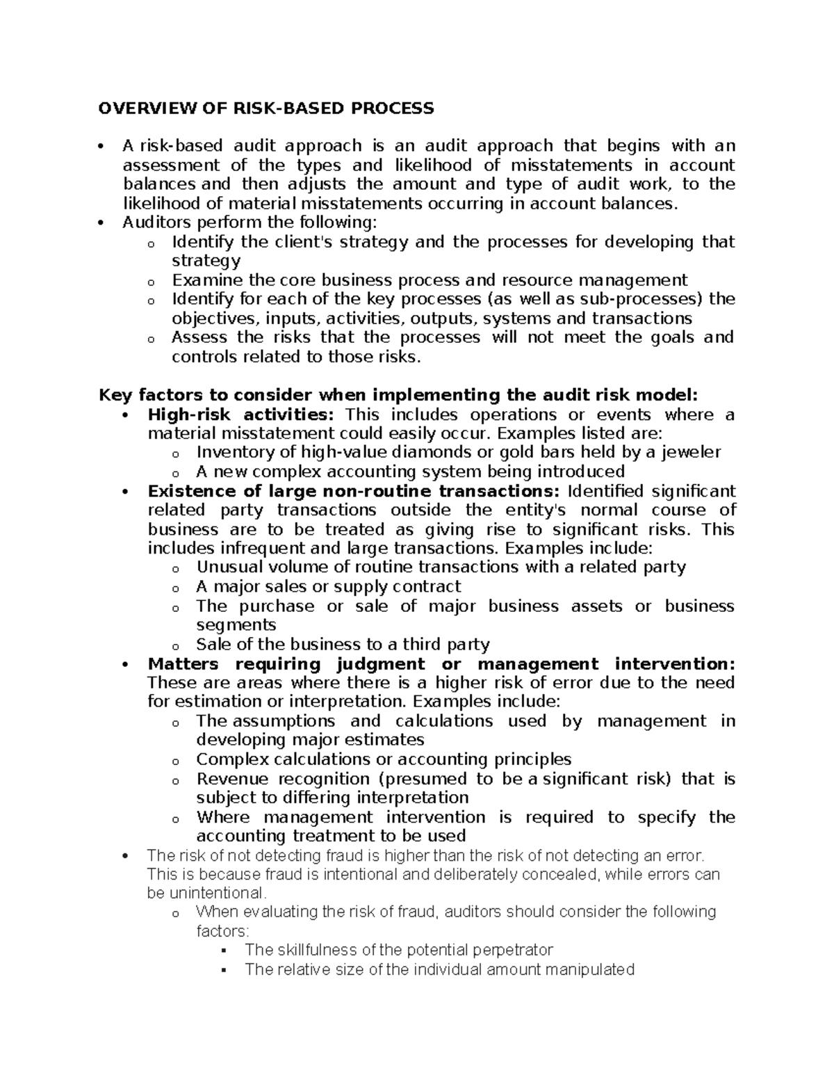 8 - Overview OF RISK- Based Process - OVERVIEW OF RISK-BASED PROCESS A ...