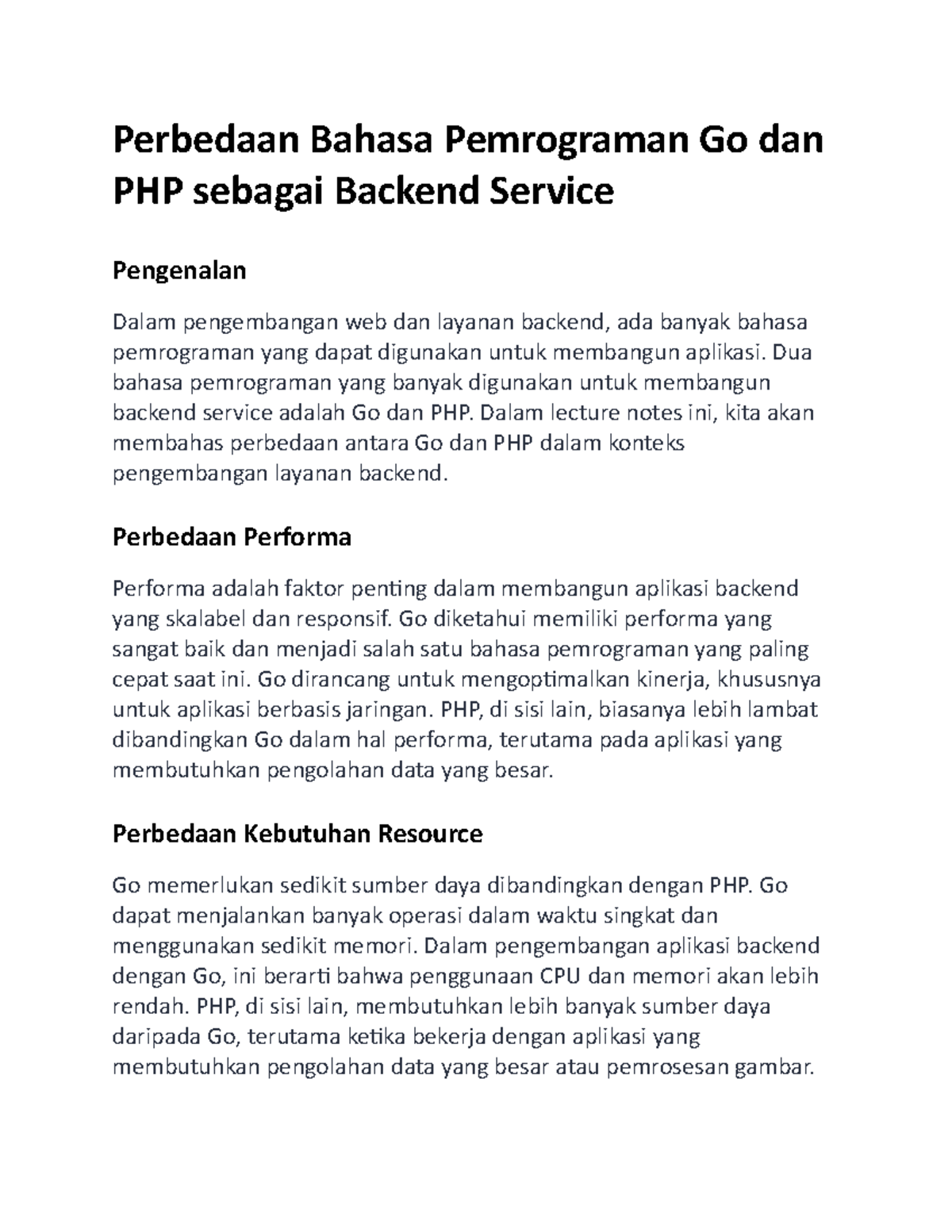 Perbedaan Bahasa Pemrograman Go dan PHP sebagai Backend Service ...
