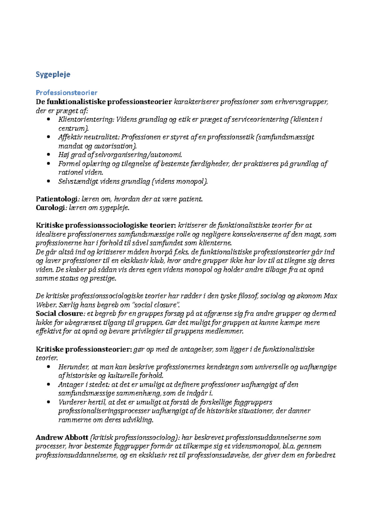 D. Orem sygepleje professionsteorier - Sygepleje Professionsteorier De ...