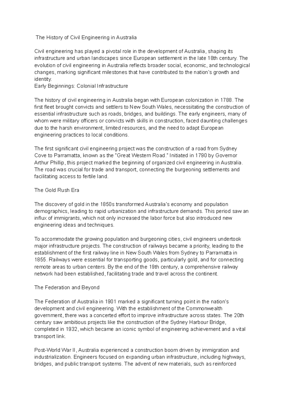 The History of Civil Engineering in Australia - The evolution of civil ...
