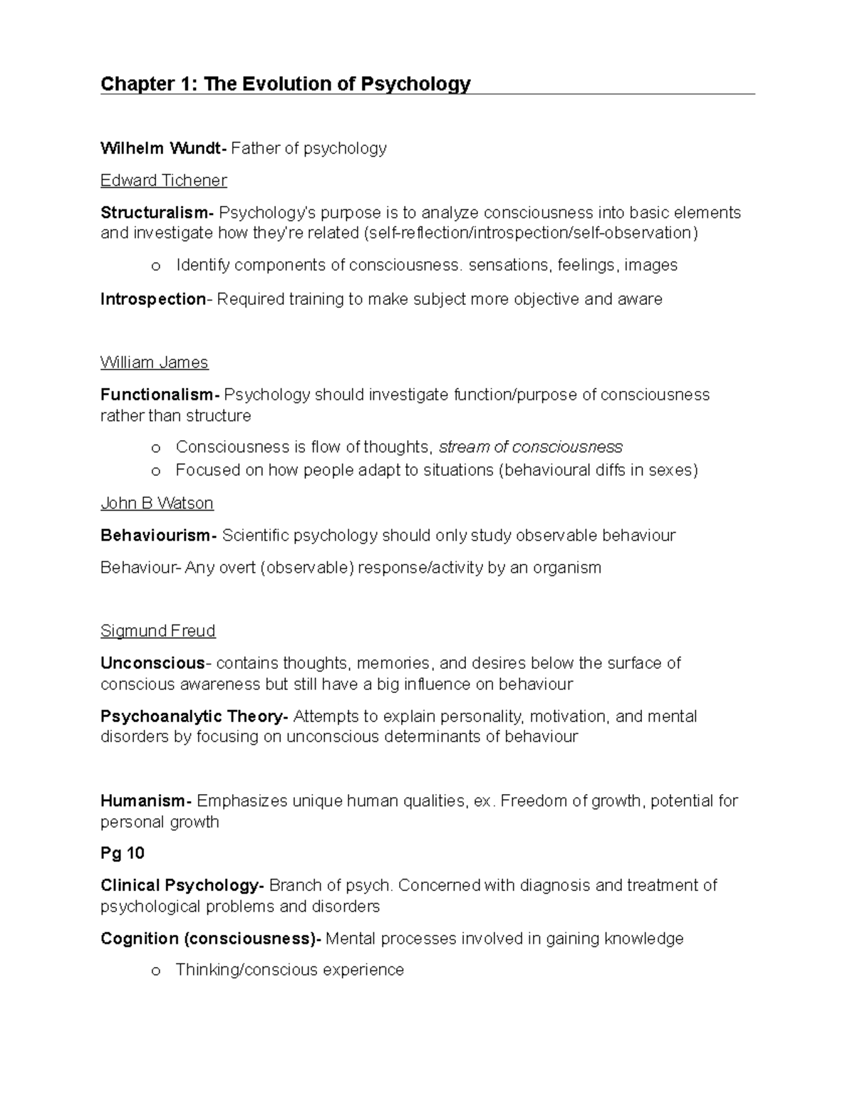 Ch 1 The Evolution of Psychology - Chapter 1: The Evolution of ...