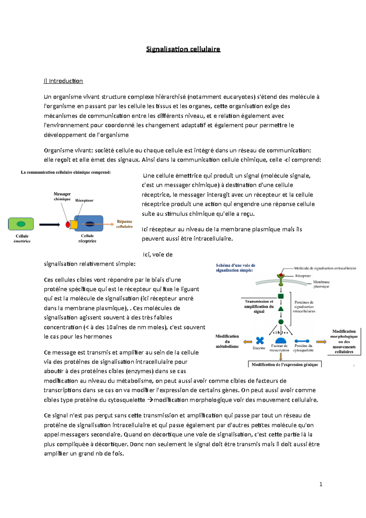 12-Signalisation cellulaire - Signalisation cellulaire I] Introduction ...