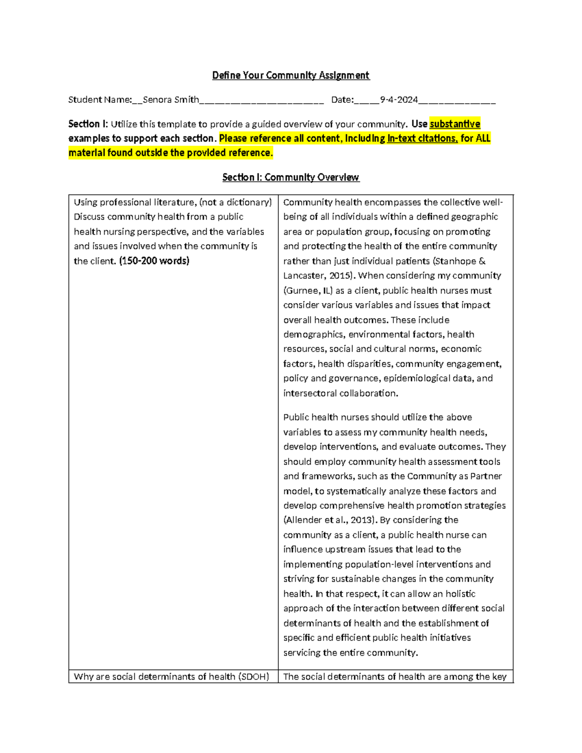 Week 1 Define your community 1 - Define Your Community Assignment ...