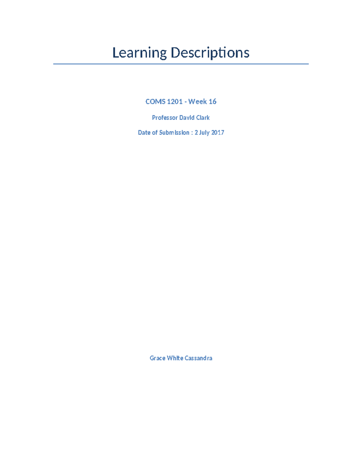 COMS-1201-Learning Descriptions - Learning Descriptions COMS 1201 ...