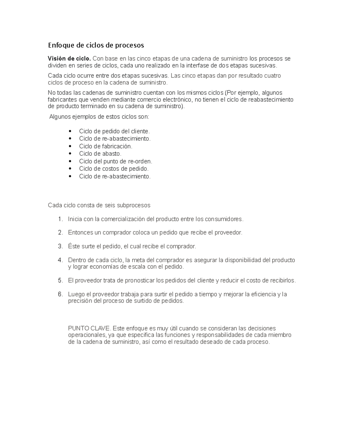 Enfoque de ciclos de procesos - Enfoque de ciclos de procesos Visión de ...